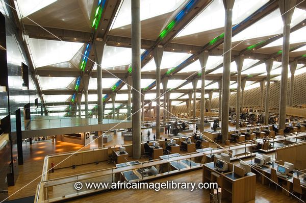 Photos and pictures of: interior of the The Bibliotheca Alexandrina ...