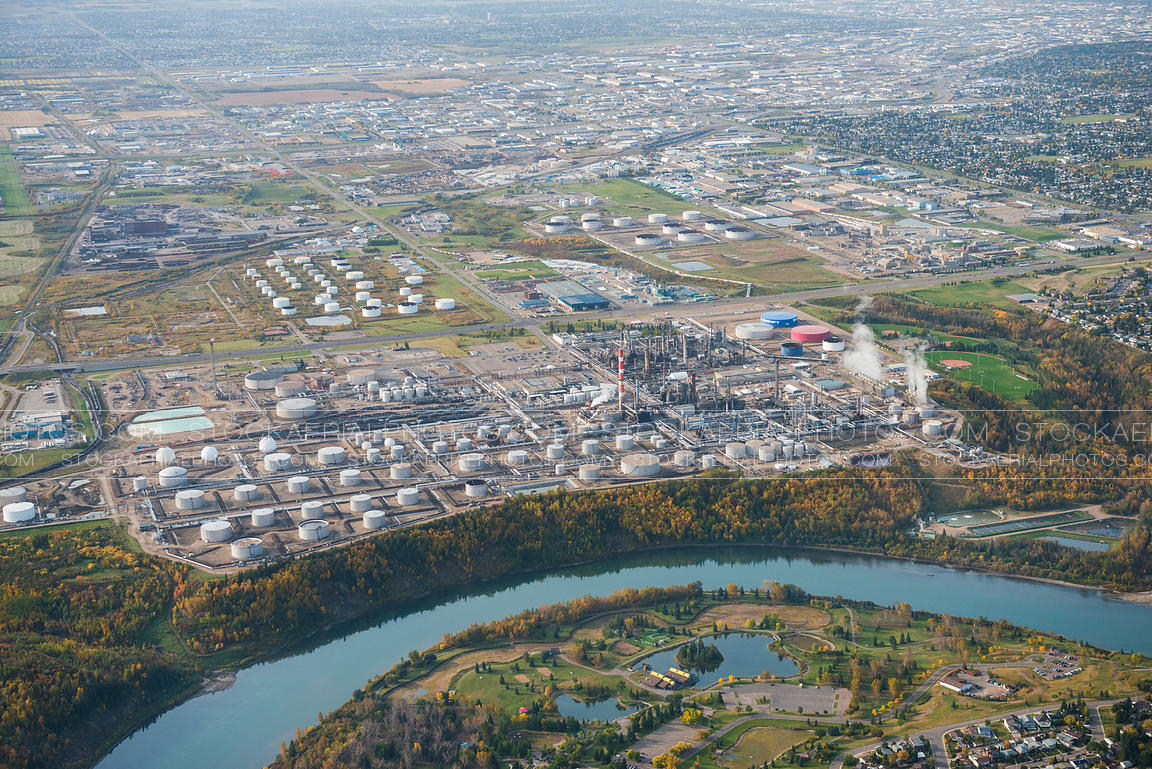 Aerial Photo | Strathcona Oil Refinery, Edmonton Alberta