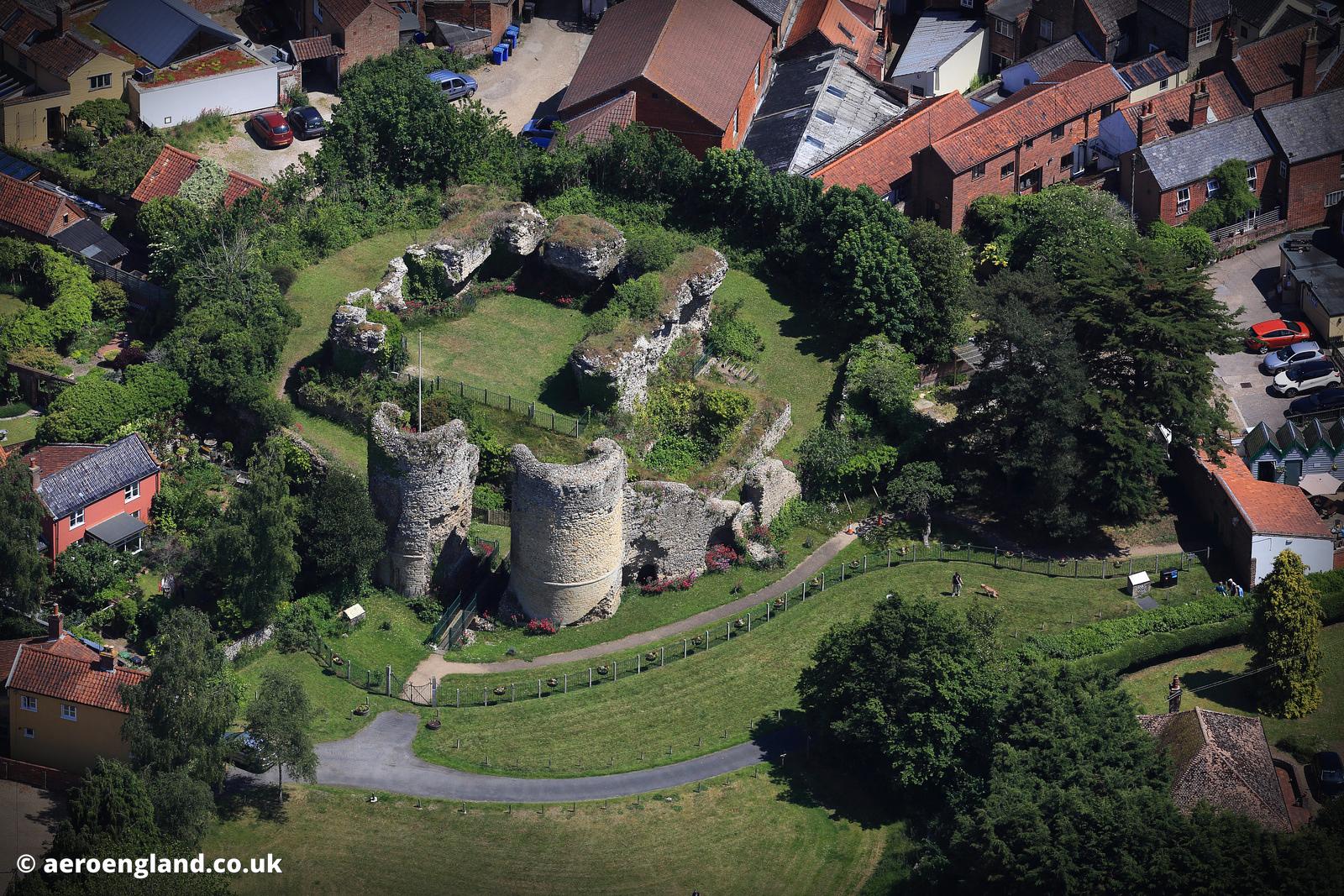 aeroengland | aerial photograph of Bungay Castle Suffolk England UK
