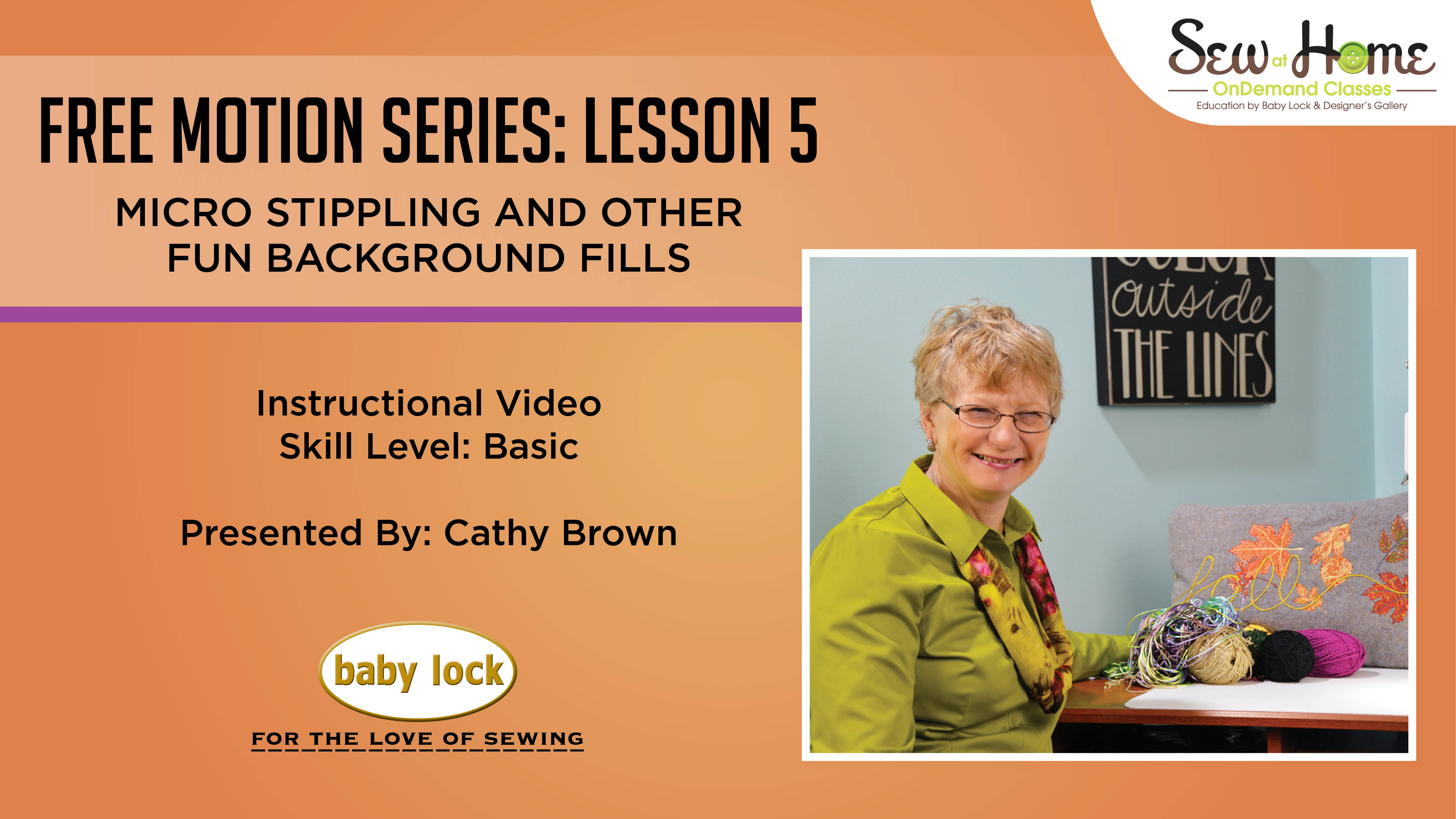 Free Motion Series - Lesson 5 Micro Stippling and Fun Background Fills