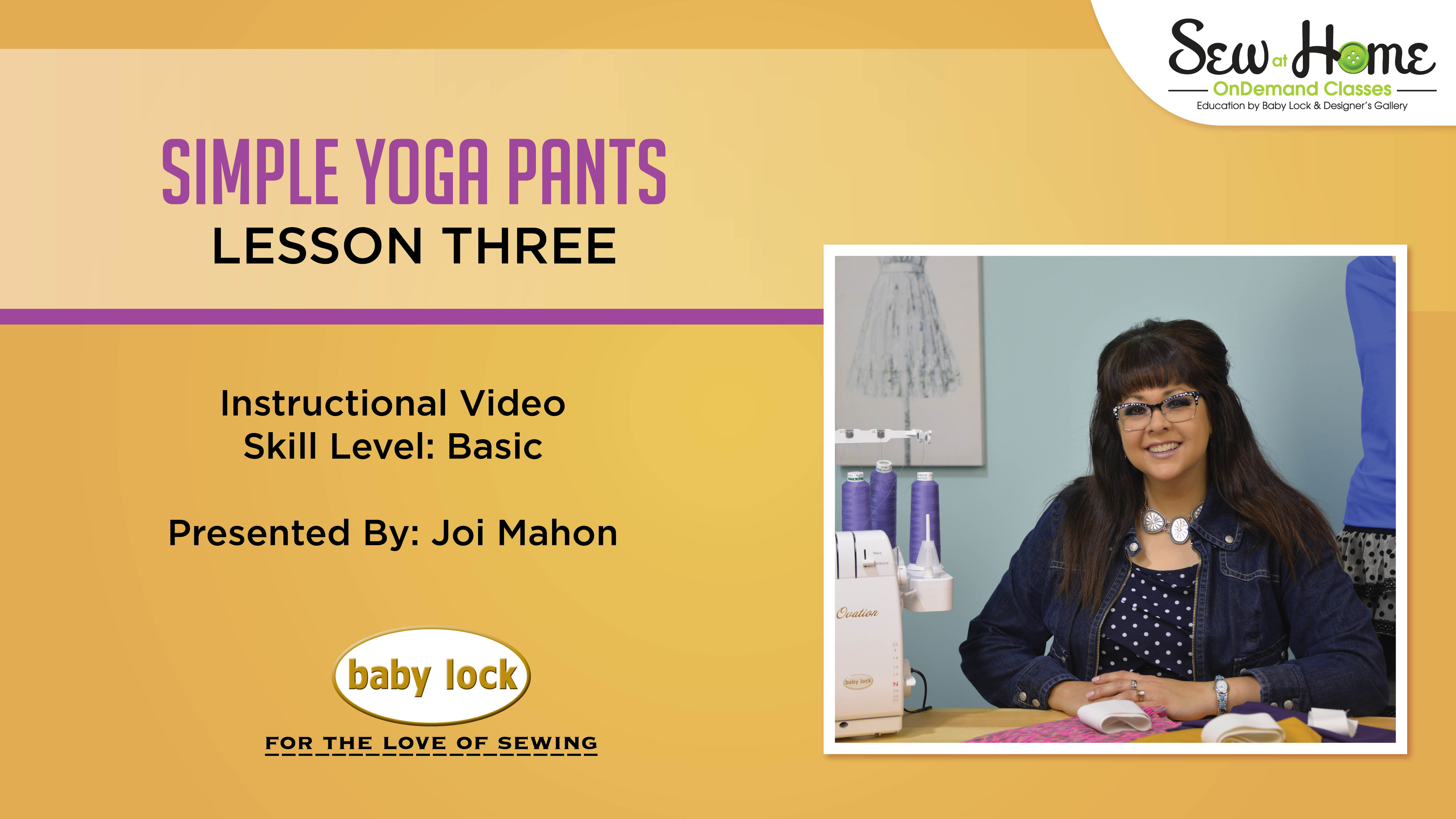 Sewing with Knits - Lesson Three Simple Yoga Pants