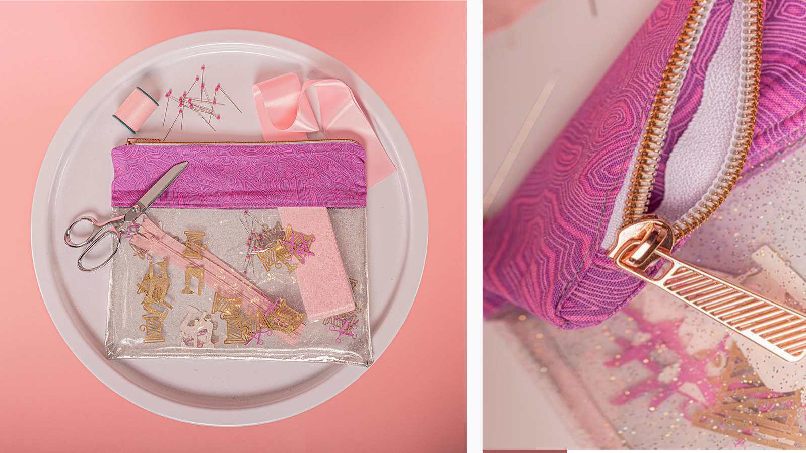 Vinyl Zipper Bag with Confetti