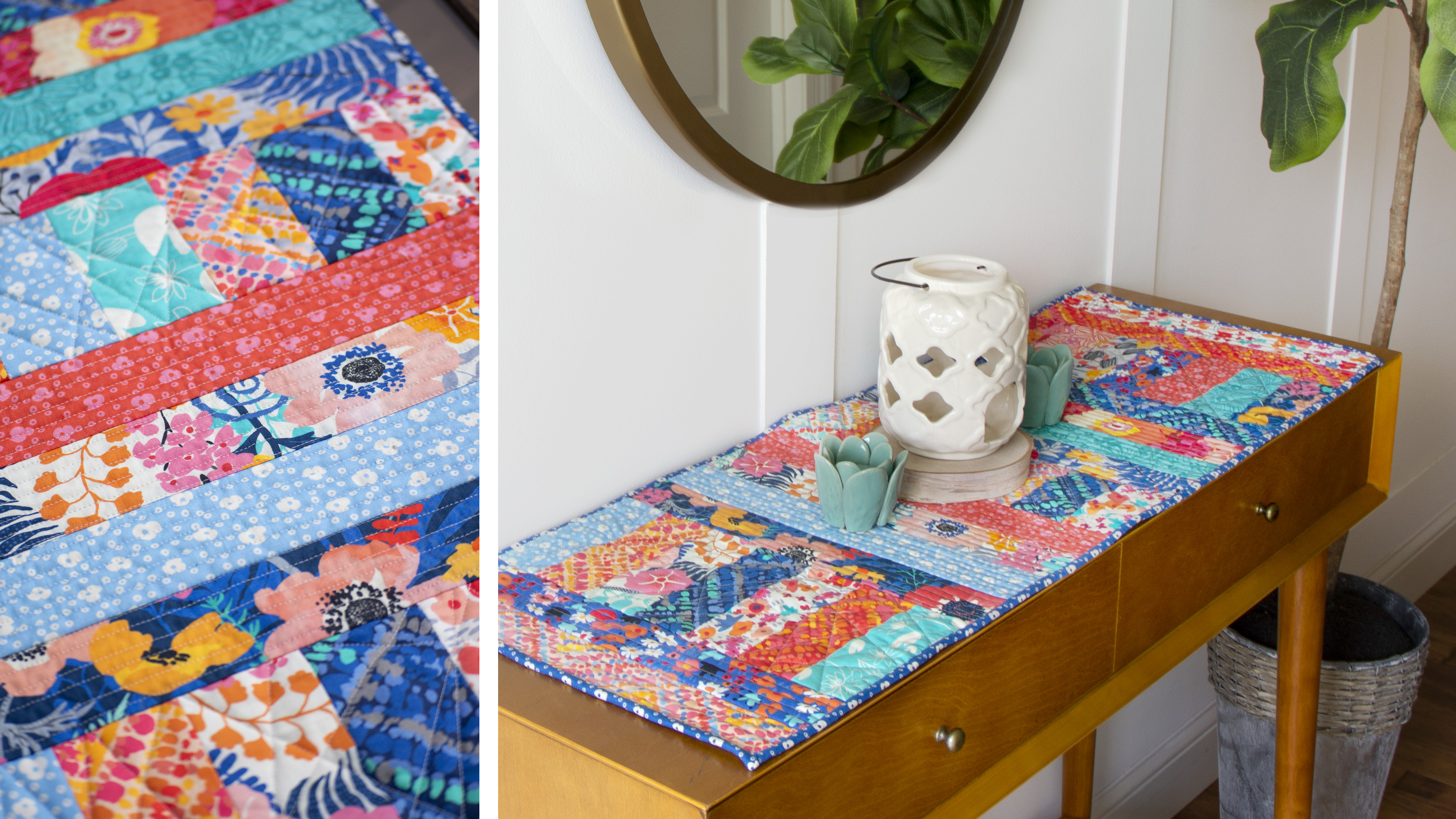 Long Arm Quilted Ruler Table Runner