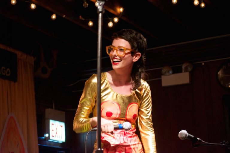 Sarah “Squirm” Sherman goes all out "sliming" stand-up comedy - Medill ...