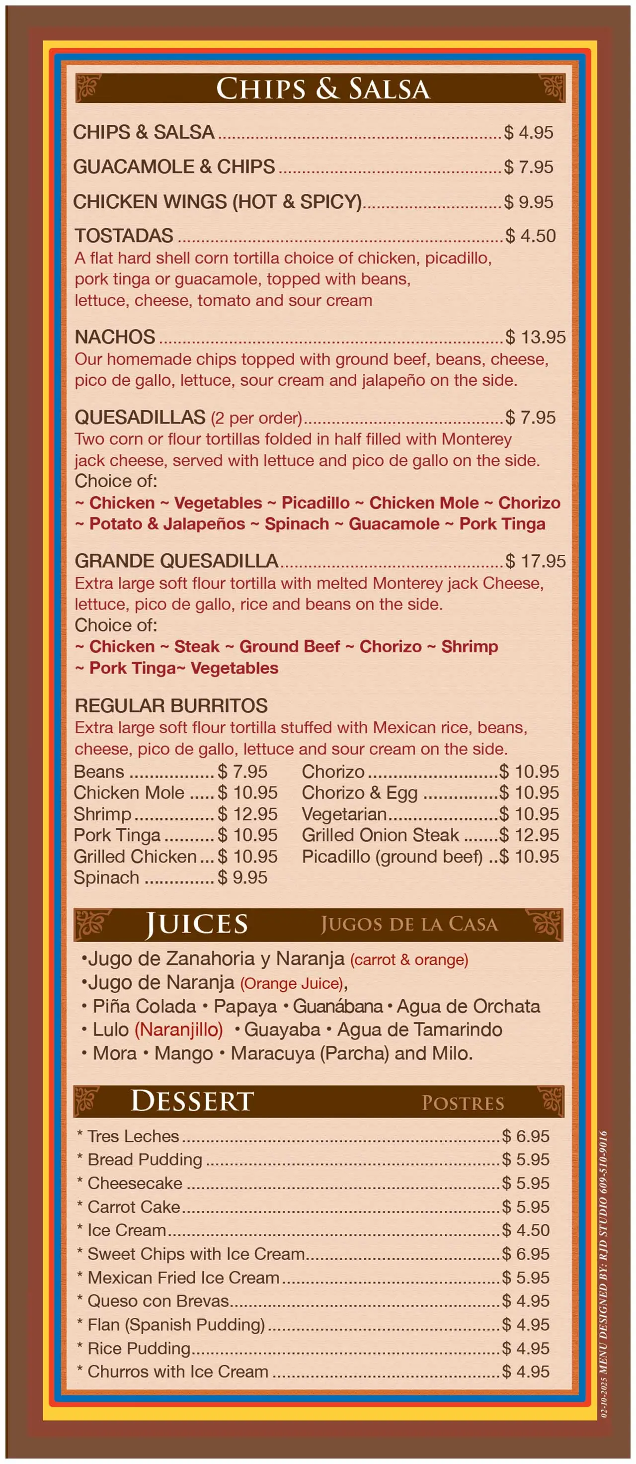 Menu - El Familiar Restaurant