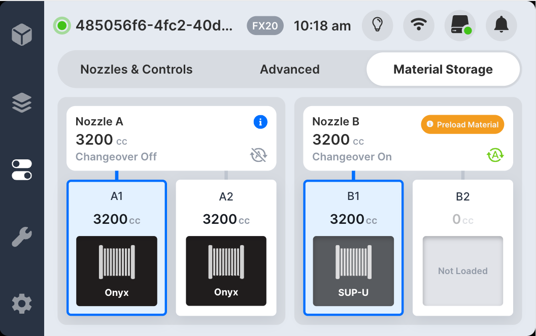 Automatic Material Changeover (FX20)