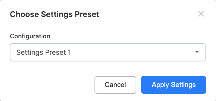 Settings Presets