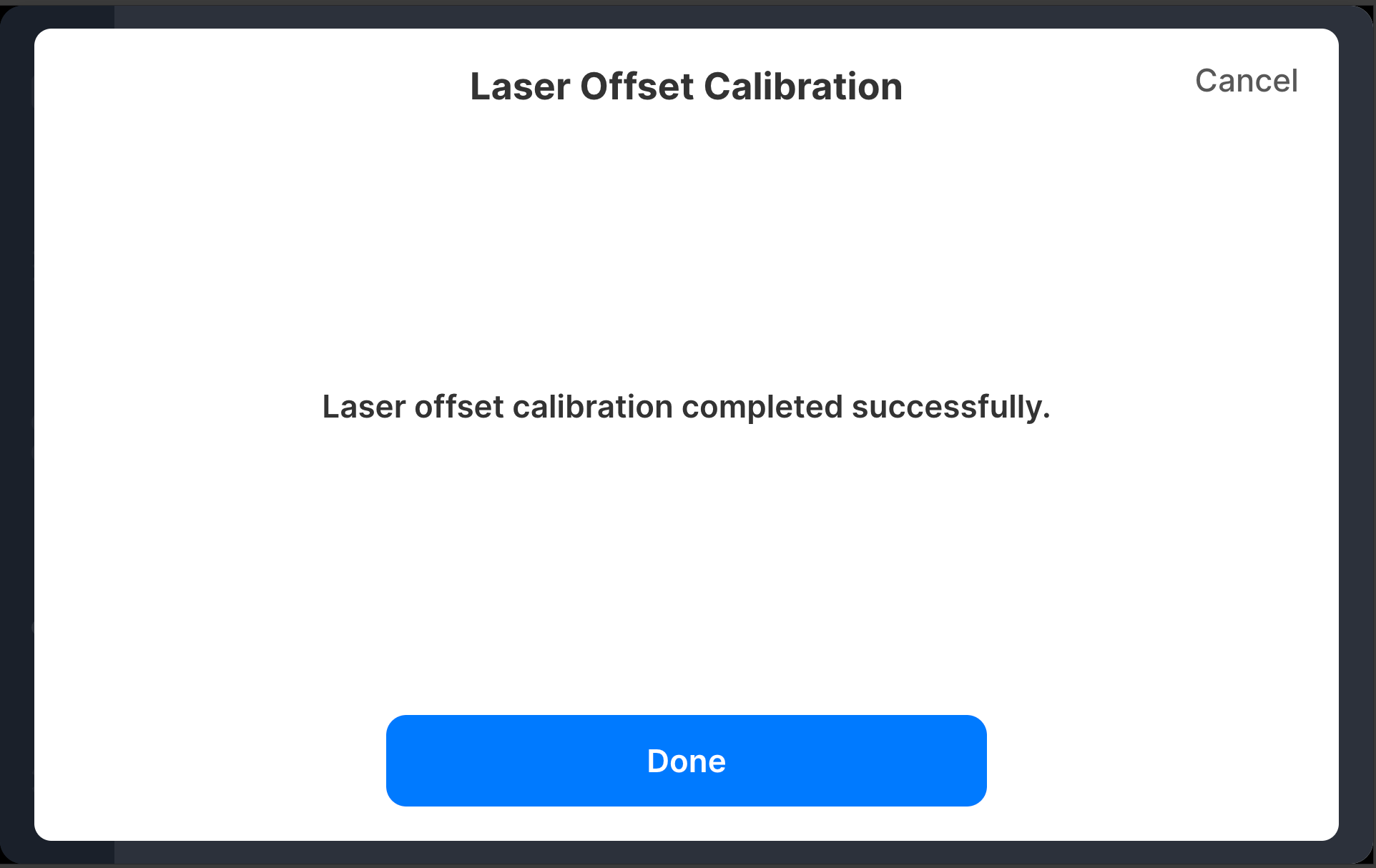 Laser Offset Calibration (FX10)