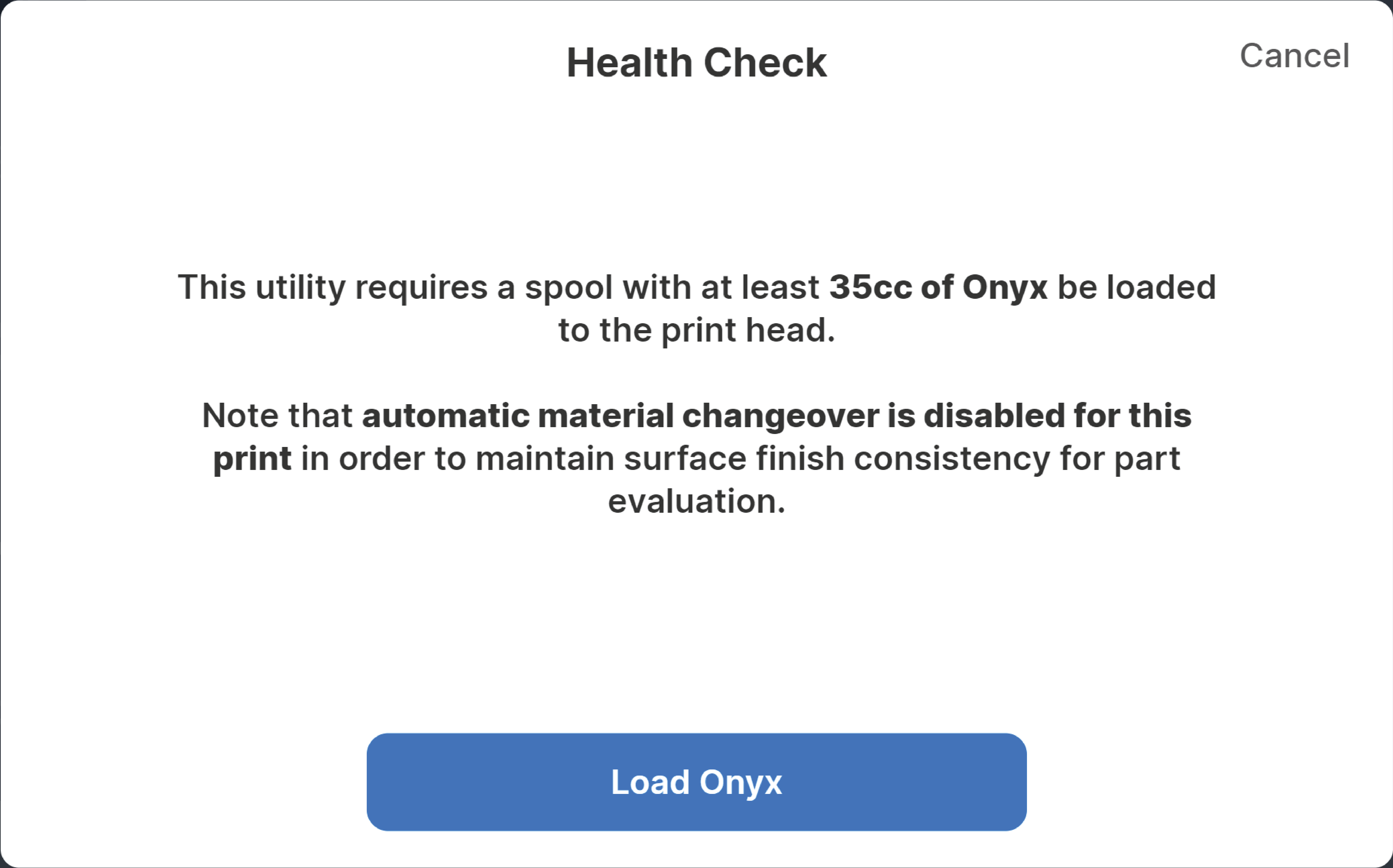 Evaluating the Health Check Test Print