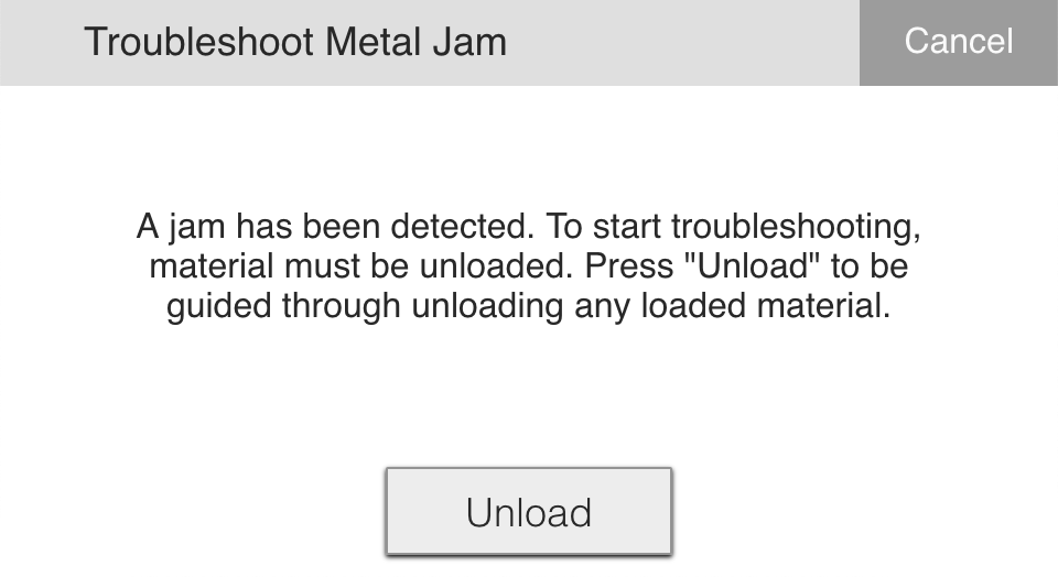 Clearing a Metal Material Jam