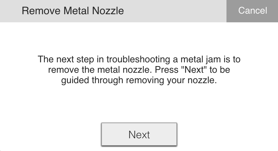 Clearing a Metal Material Jam