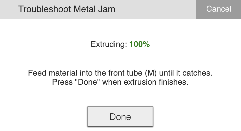 Clearing a Metal Material Jam