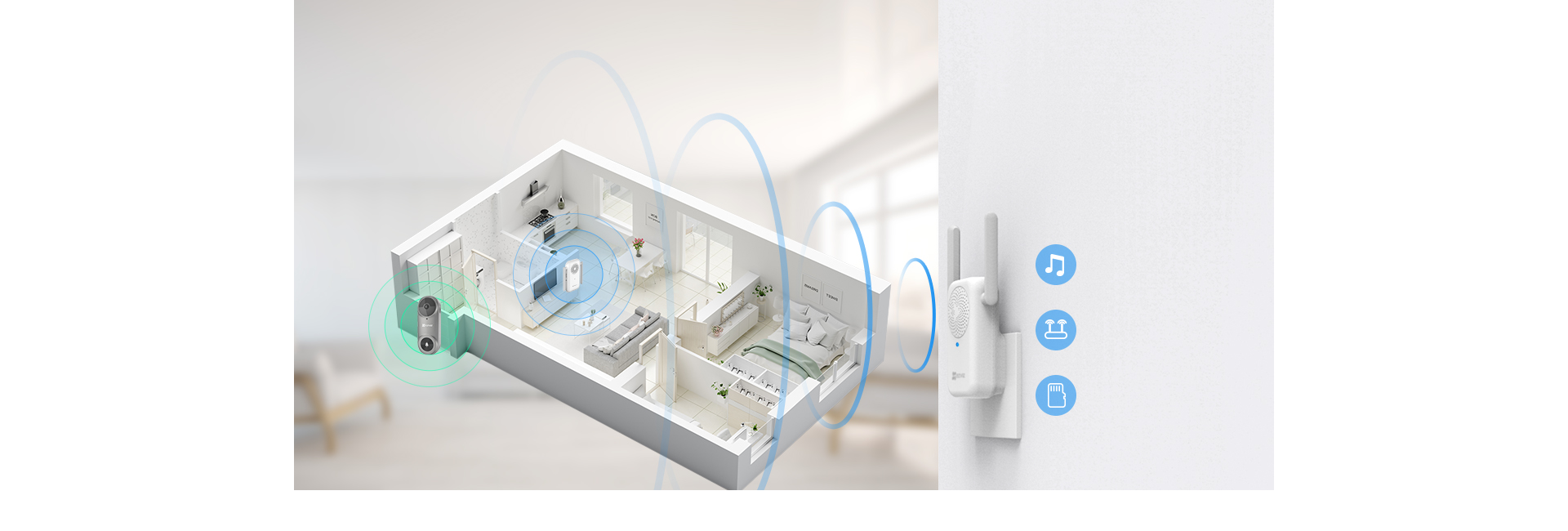 EZVIZ DB2 Pro - Battery-powered Video Doorbell Kit