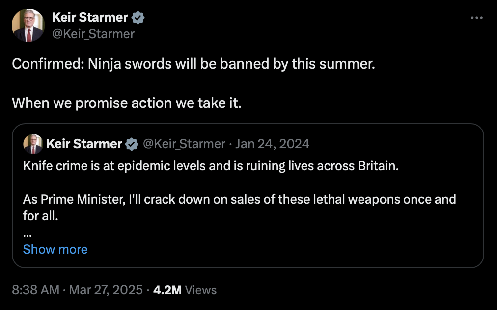 ARMSLIST - UK "Ninja Sword" Ban: A Lesson in Freedom Lost