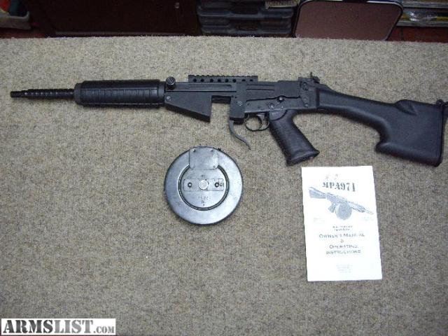 ARMSLIST - For Sale/Trade: Masterpiece Arms MPA971 9MM Rifle w/ 72rd drum