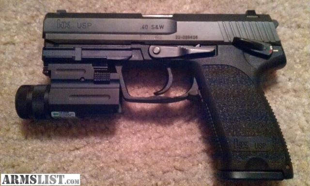 ARMSLIST - For Sale: HK USP .40 with green laser