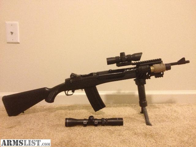 ARMSLIST - For Trade: Tactical Ruger Mini 14 w/ Gripod, Quad Rail, Red ...