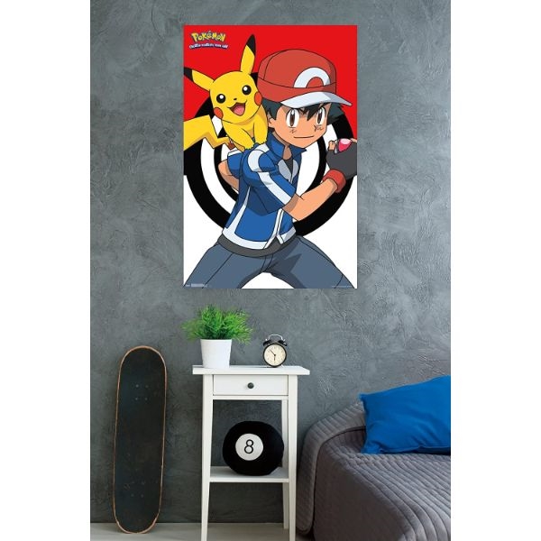 Wall Poster: Pokemon Ash And Pikachu - 22.375" X 34" | Mind Games Canada