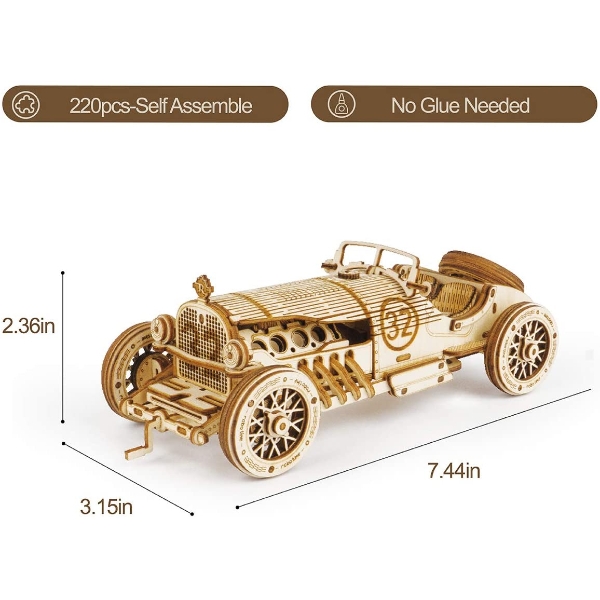 3D Wooden Puzzle – V8 Grand Prix Model Car | Mind Games Canada