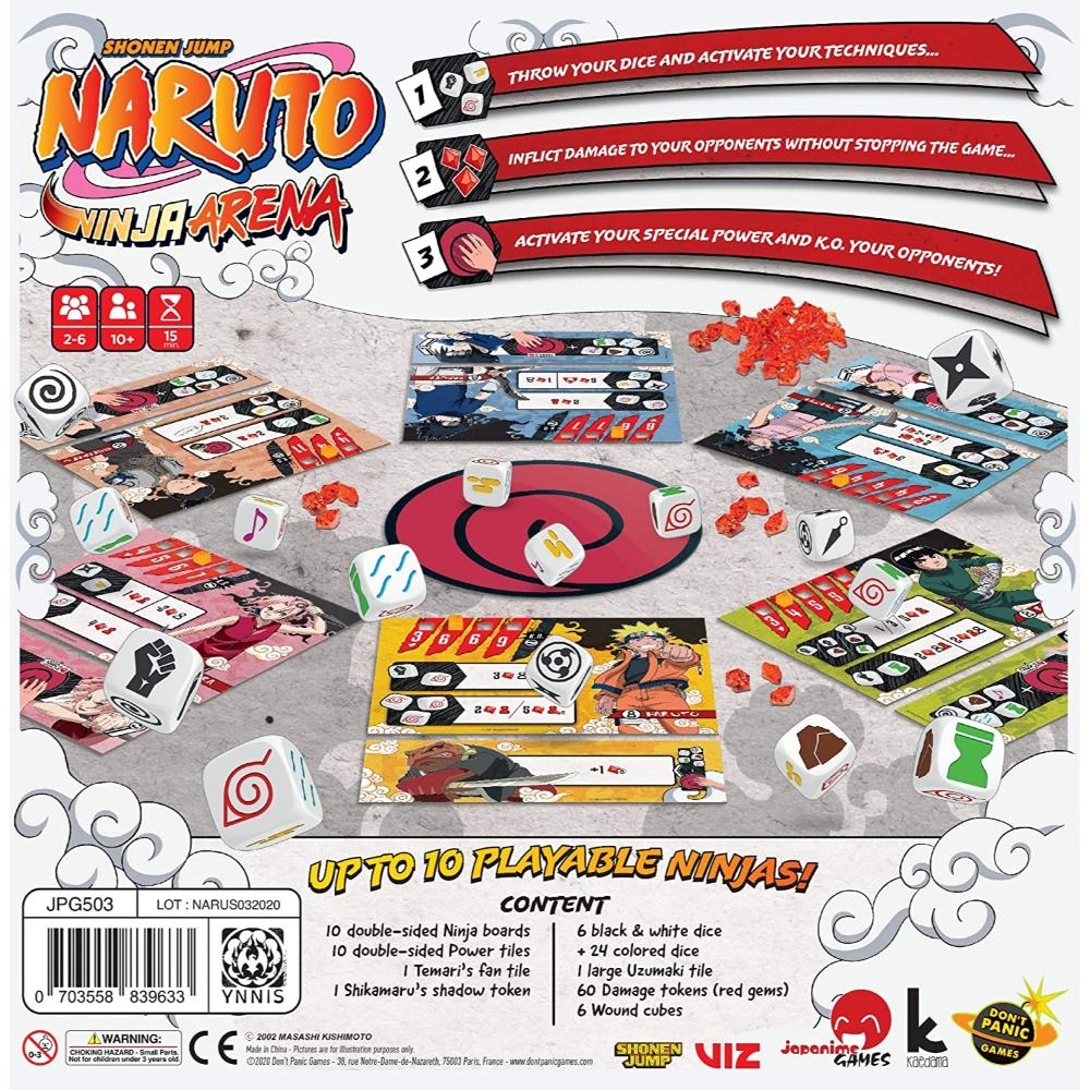 Naruto, Ninja Arena Dice Game | Mind Games Canada