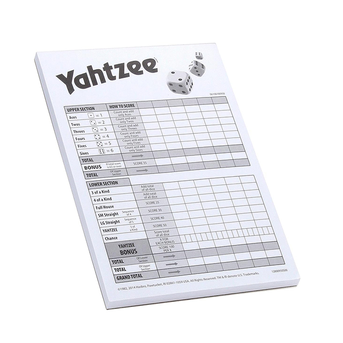 Yahtzee Score Cards | Mind Games Canada
