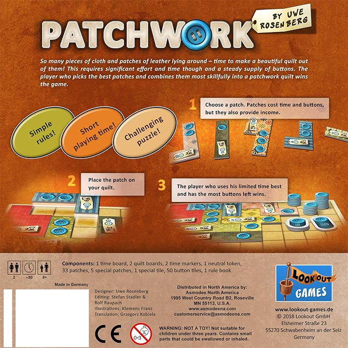 Patchwork Board Game | Mind Games Canada