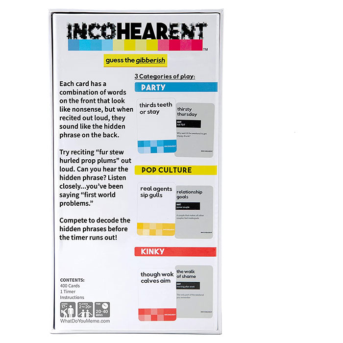 Incohearent - Adult Party Game By What Do You Meme? | Mind Games Canada