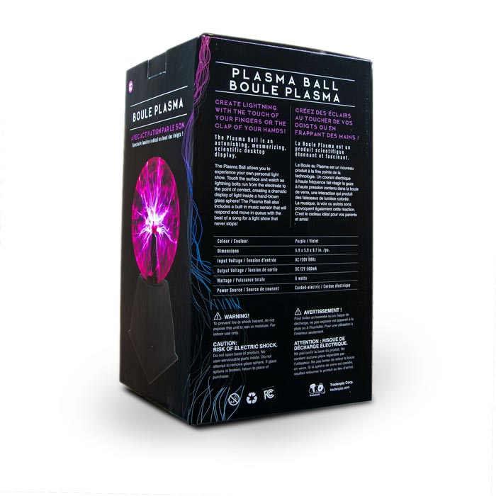 Purple Plasma Ball Touch And Sound Sensitive Globe 6 Inch | Mind Games ...