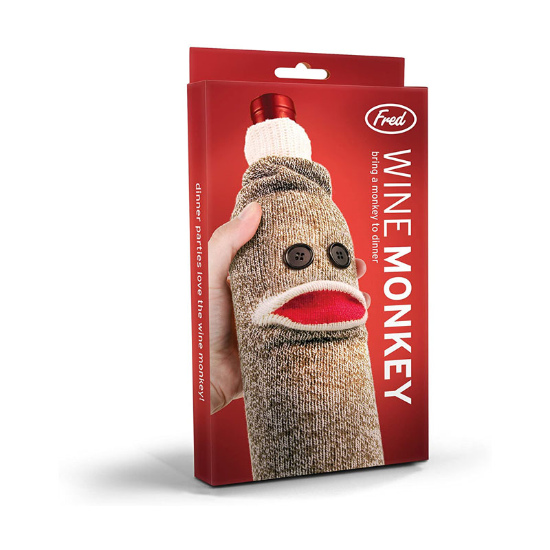 Genuine Fred WINE MONKEY Sock Monkey Bottle Caddy | Mind Games Canada