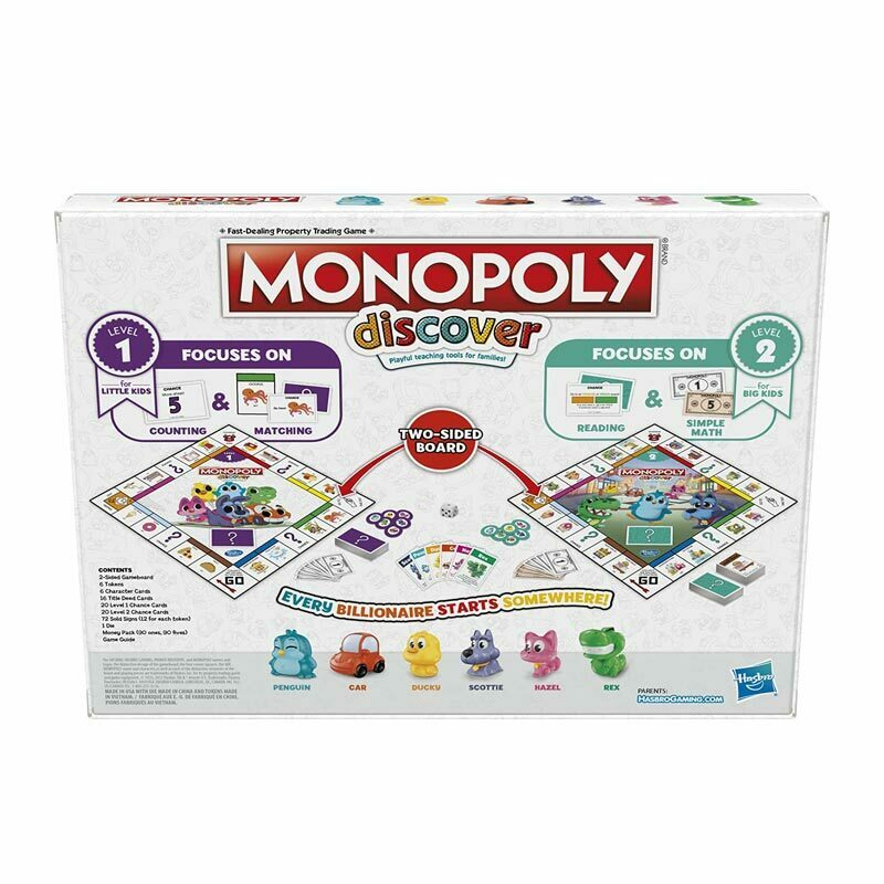MONOPOLY Discover Board Game For Kids Ages 4+, Fun Game For Families, 2 ...