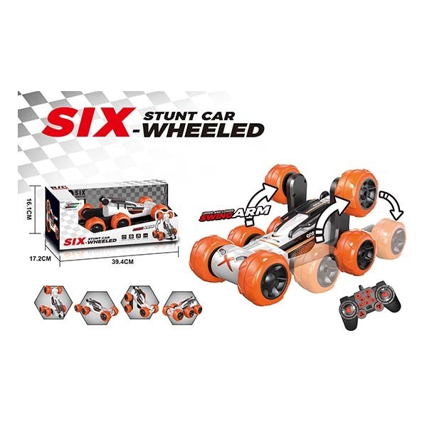Remote Control - 6 Wheeled Stunt Car White 2.4G | Mind Games Canada