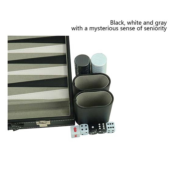 Backgammon Board Game Set PU Leather Classic Board Handheld Black And ...