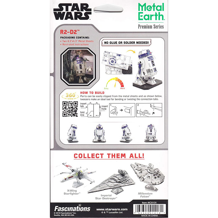 Metal Earth Iconx Star Wars R2-D2 Color 3D Metal Model Kit | Mind Games ...
