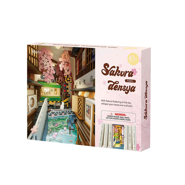 3D Wooden Puzzle House Book Nook Sakura Tram | Mind Games Canada