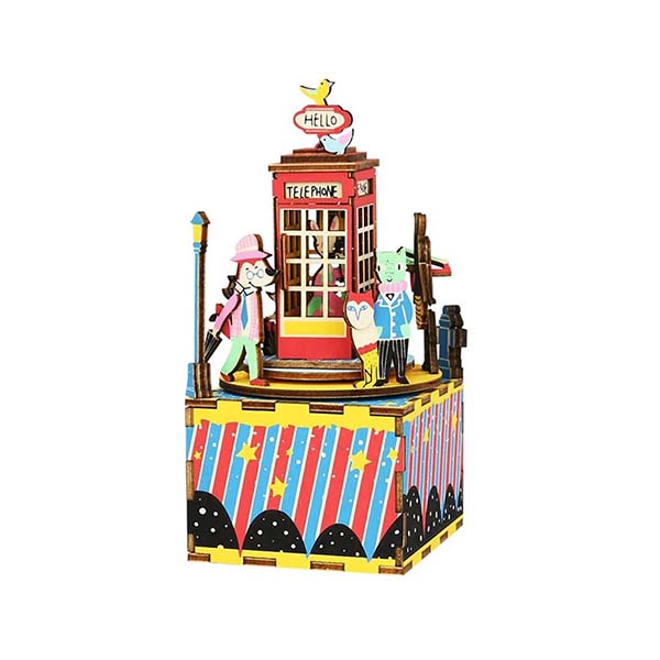 3D Wooden Puzzle PHONE BOOTH MUSIC BOX | Mind Games Canada