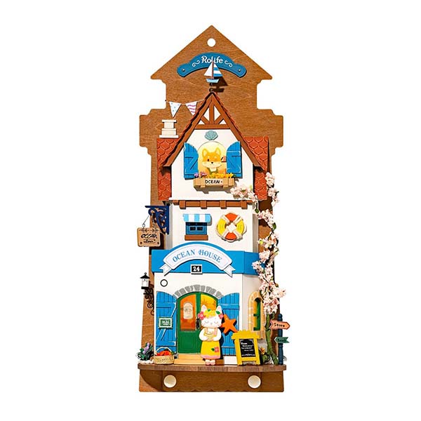 3D Wooden Puzzle House Kit Love Post Office And Island Dream Villa 2 ...