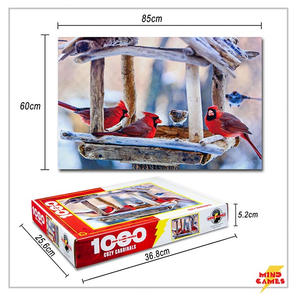 Cozy Cardinals 1000 Pieces Jigsaw Puzzle | Mind Games Canada