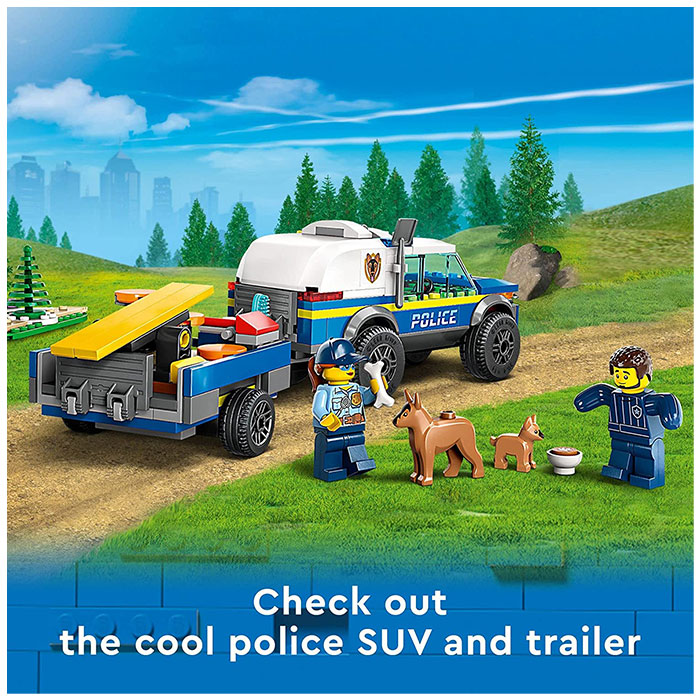 LEGO City Mobile Police Dog Training, SUV Toy Car With Trailer ...