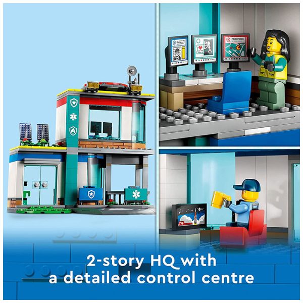 LEGO City Emergency Vehicles HQ, Fire Rescue Helicopter, Ambulance ...