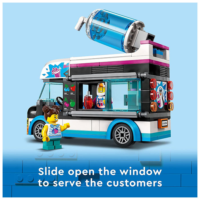 LEGO City Penguin Slushy Van, Truck Toy, Vehicle Building Set With ...