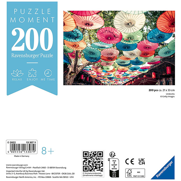 Ravensburger Puzzle Moments: Umbrellas 200 Pieces Puzzle | Mind Games ...