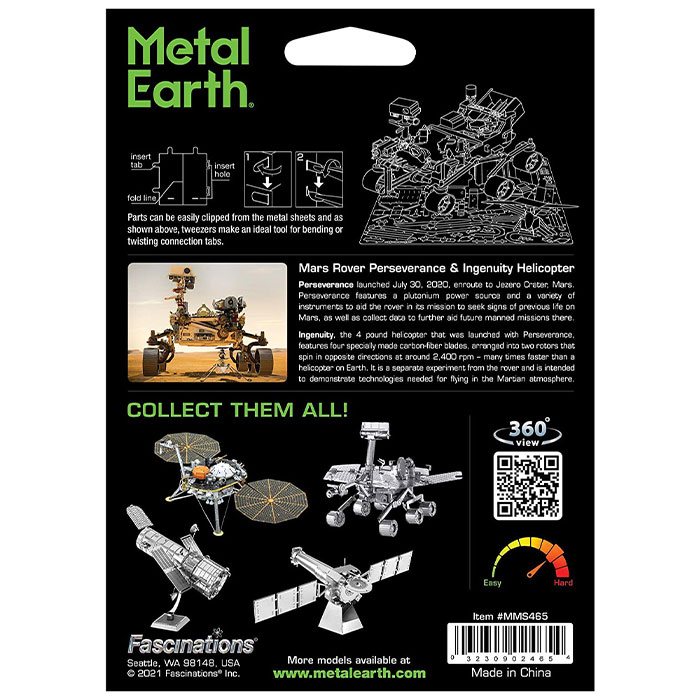 Metal Earth Mars Rover Perseverance And Ingenuity Helicopter 3D Metal ...