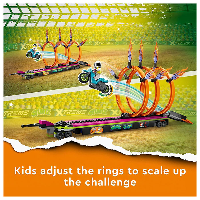 LEGO City Stuntz Stunt Truck And Ring Of Fire Challenge With Flywheel ...