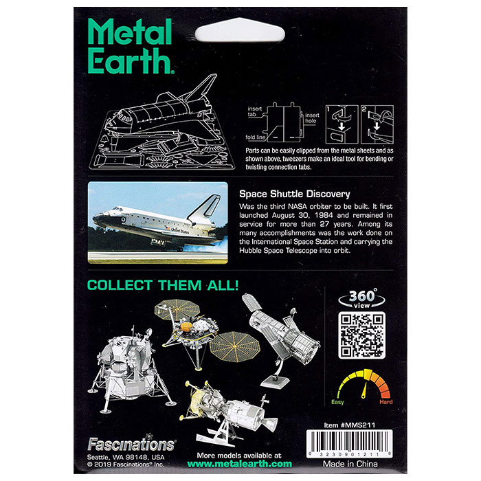 Fascinations Metal Earth Space Shuttle Discovery Color Version 3D Metal ...