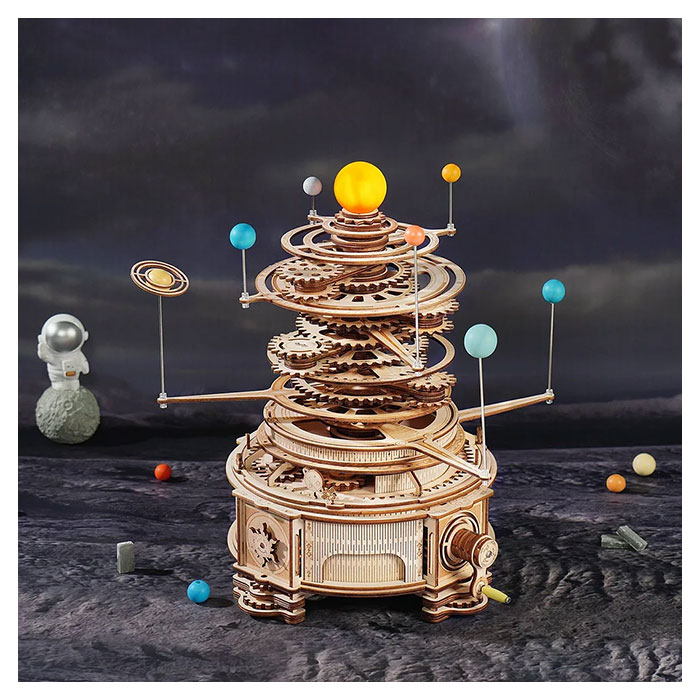 ROKR Mechanical Orrery 3D Wooden Puzzle - 316 PCS | Mind Games Canada ROKR Mechanical Orrery 3D Wooden Puzzle - 316 PCS | Mind Games Canada