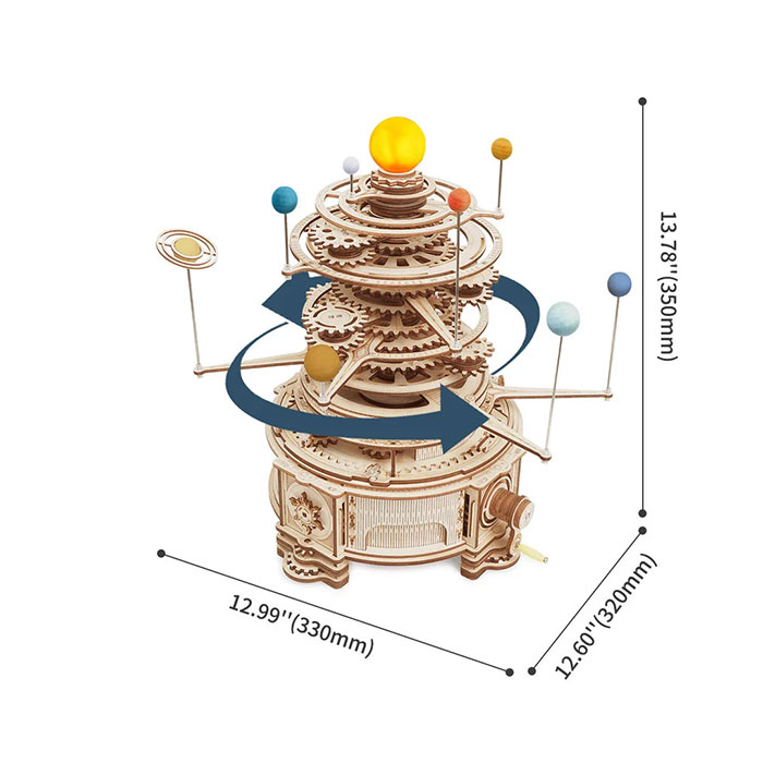 ROKR Mechanical Orrery 3D Wooden Puzzle - 316 PCS | Mind Games Canada ROKR Mechanical Orrery 3D Wooden Puzzle - 316 PCS | Mind Games Canada