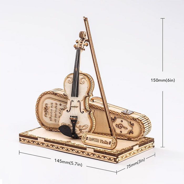 ROKR Violin Capriccio Model 3D Wooden Puzzle - 62 PCS | Mind Games Canada