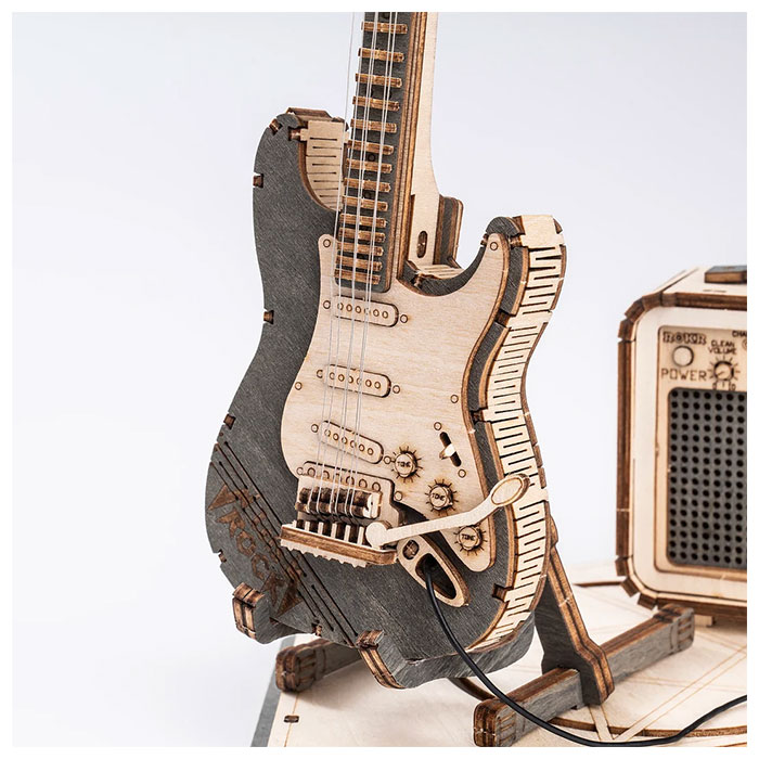 ROKR Electric Guitar Model 3D Wooden Puzzle - 140 PCS | Mind Games Canada