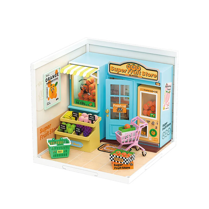 Rolife Super Creator Super Fruit Store Plastic DIY Miniature House Kit ...