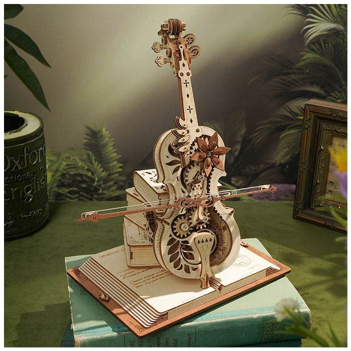 ROKR Magic Cello Mechanical Music Box 3D Wooden Puzzle - 199 PCS | Mind ...